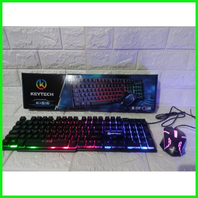 Bundle Keyboard and mouse with LED Keytech K516 | Shopee Philippines