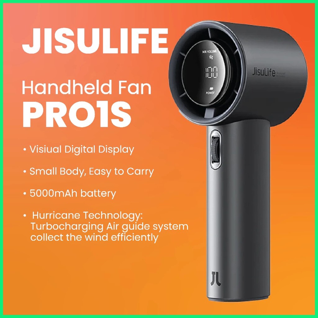 JISULIFE Handheld Fan Pro1/Pro1S Mini Fan Rechargeable Jet Fan Strong ...
