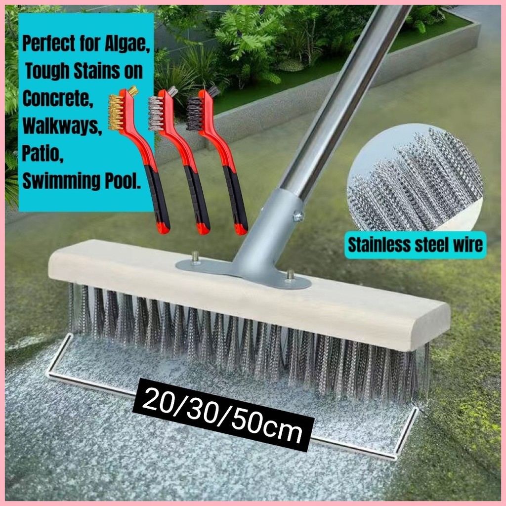Stainless Steel Pool Brush with Handle,Remove Calcium Buildup,Rust ...