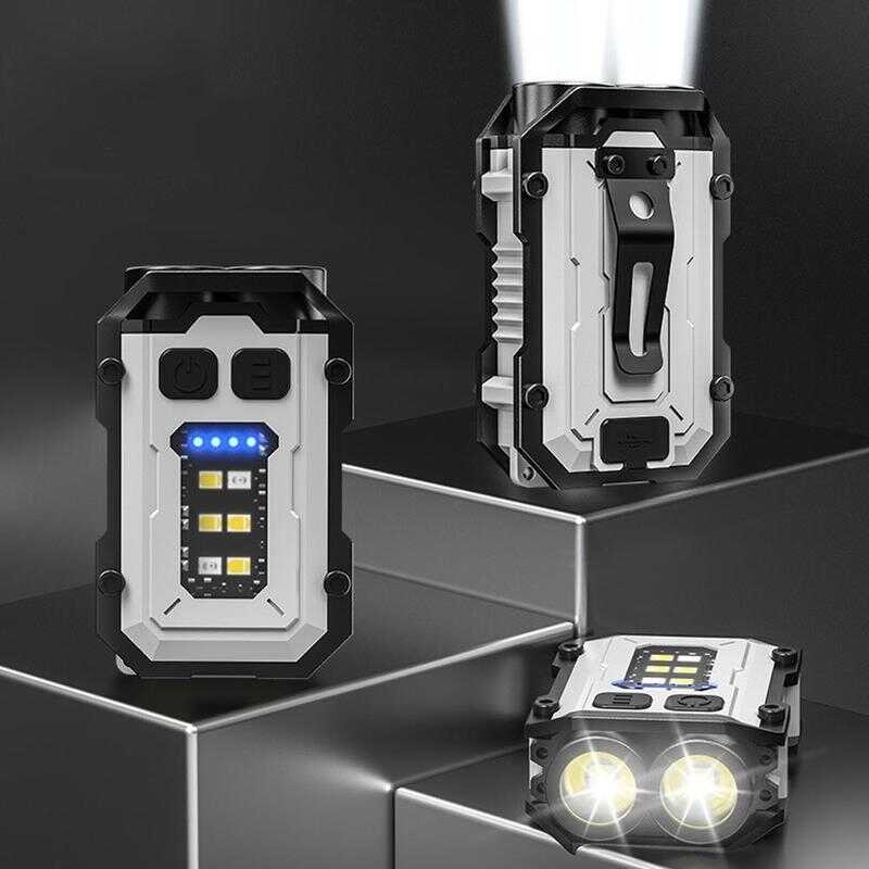 750Mah Dual Bead LED Magnetic Flashlight With Side Red And Blue ...