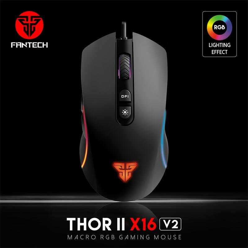 Fantech THOR II X16 V2 Programmable Macro RGB Gaming Mouse For Laptop ...