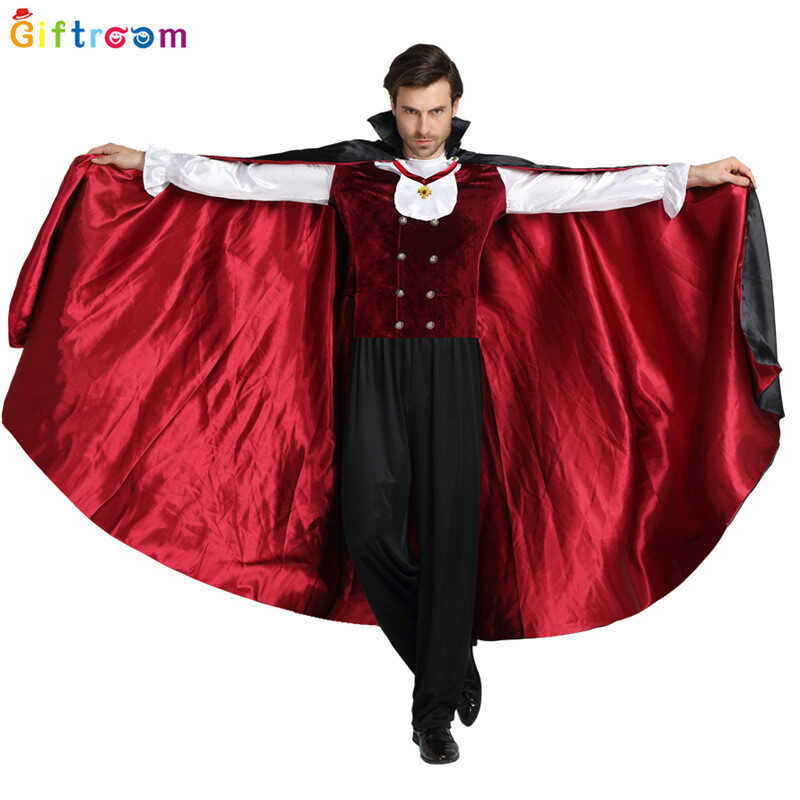 Halloween Male Adult Vampire Festival Mage Robe Demon Masquerade ...
