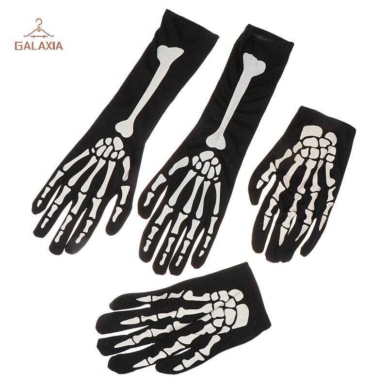 GALAXIA 1Pair Punk Skeleton Skull Halloween Cosplays Unisex Masquerade ...