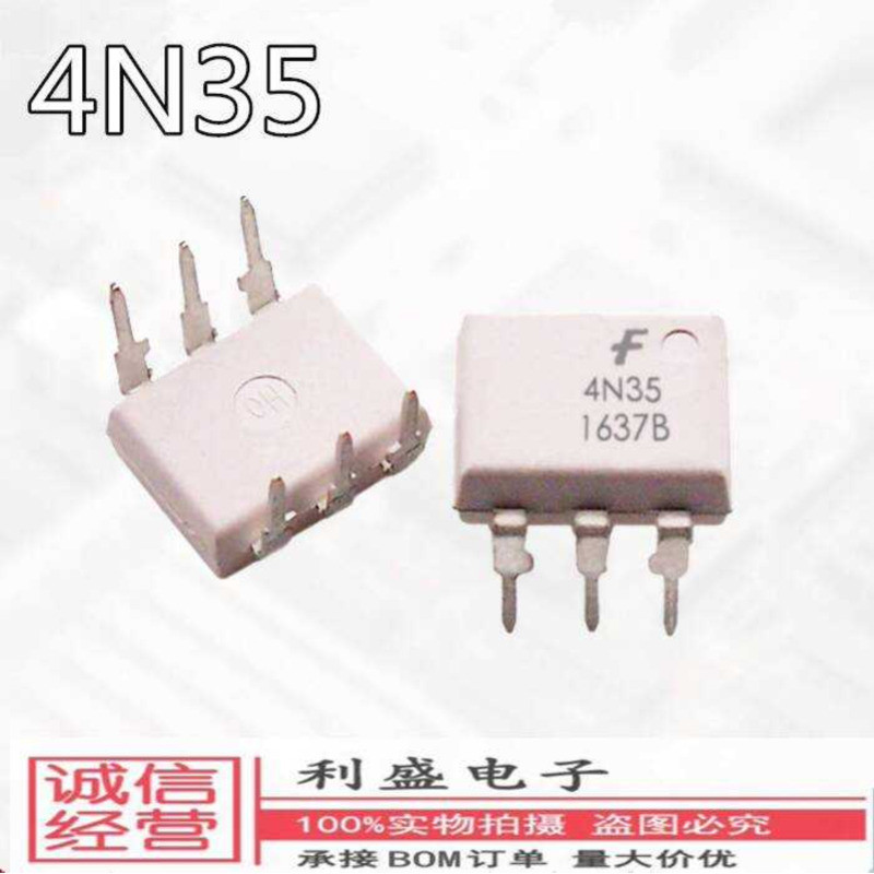 White 4N35 Original FAIRCHILD Optocoupler DIP-6 Brand New Optoisolator ...