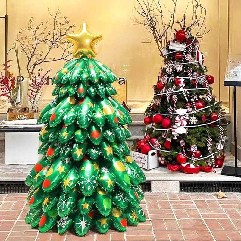 Large Luminous Retractable Inflatable Christmas Tree Balloon DIY Scene ...
