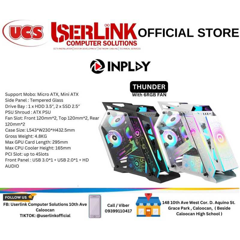 Inplay Thunder Computer Case With 6 RGB Fan 00A | Shopee Philippines