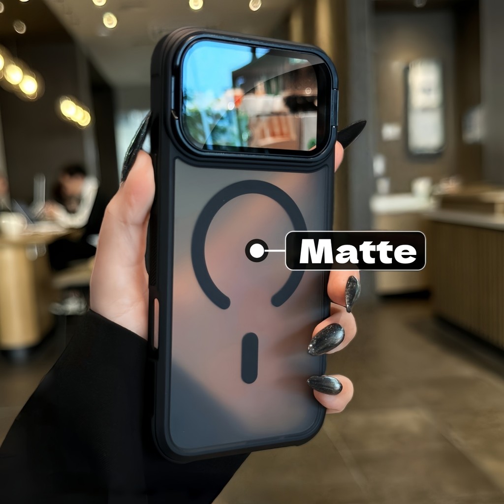 New Luxury Casing Built-in stand Matte Anti-fingerprint Phone Case For ...