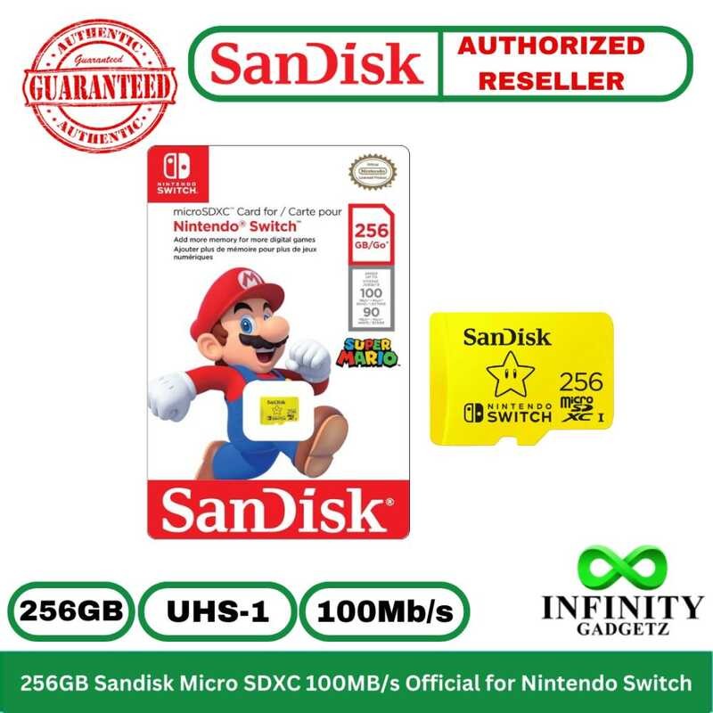 Sandisk SDXC 256Gb 100Mb/S Official Micro SD For Nintendo Switch Cfe ...
