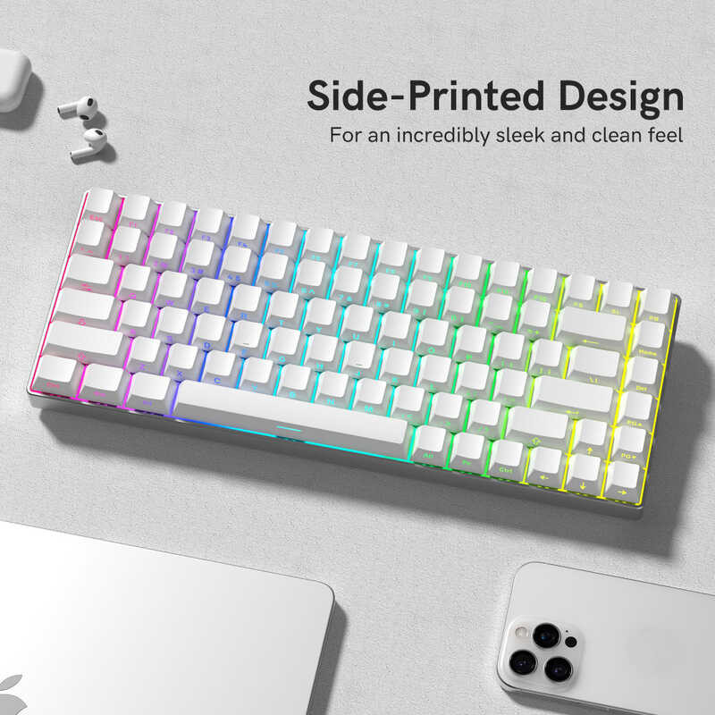 Keys WOMIER White PBT Keycap Backlit Shine Through Side Print Double ...