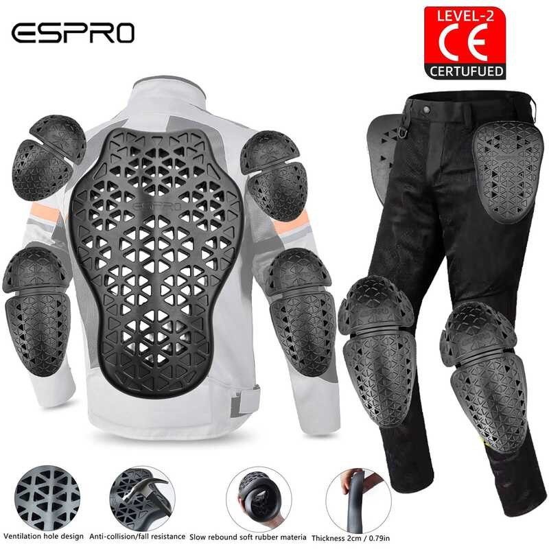 CE Level 2 Certified Motorcycle Armor Jacket Insert Back Protector Anti ...