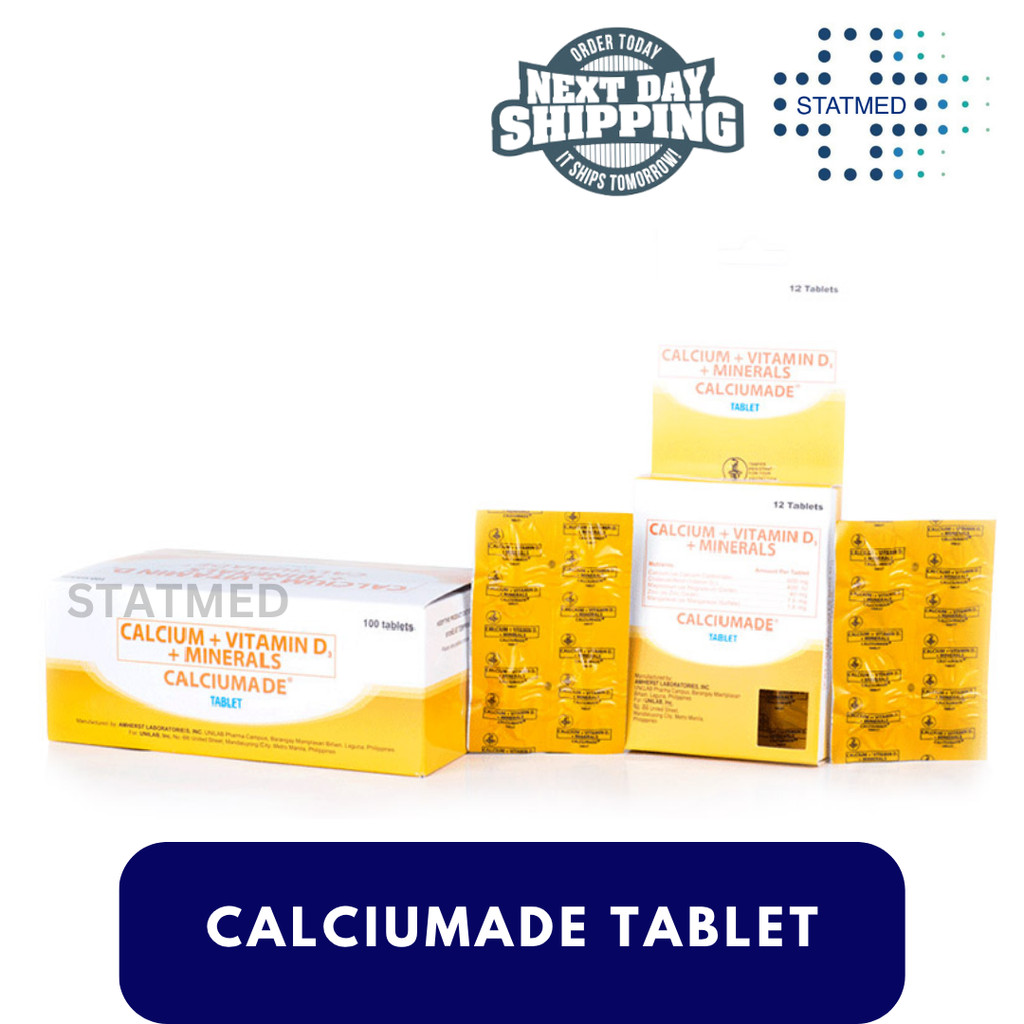 Calciumade Tablet Calcium + Vitamin D3 + Minerals l 10 & 50 Tabs ...