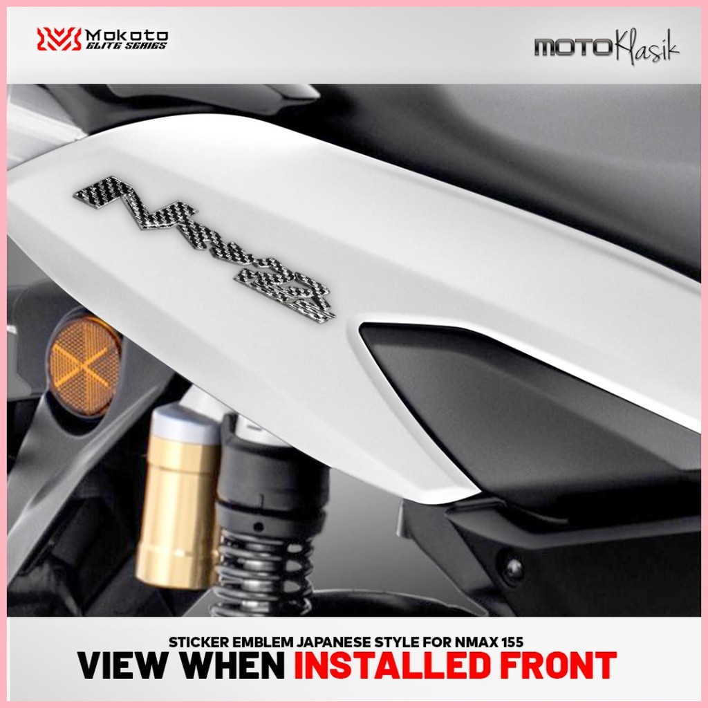 MOKOTO ELITE SERIES YAMAHA NMAX 155 EMBOSSED EMBLEM / HYDRO-DIP CARBON ...