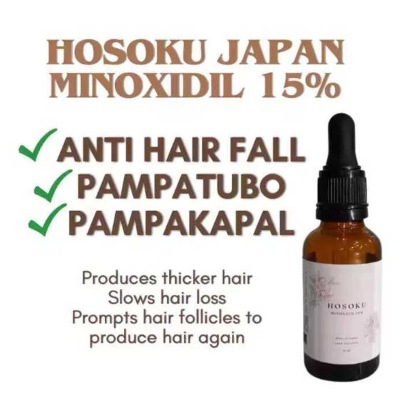 HOSOKU MINOXIDIL 15% ORIGINAL Hair Growth (With Collagen And Castor Oil ...