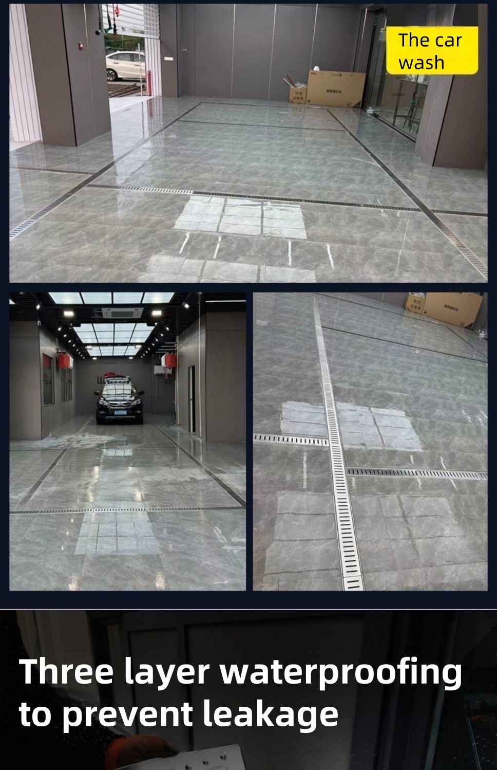 Stainless Steel Cover Resin Drainage Gutter | U-Groove Linear Drain ...