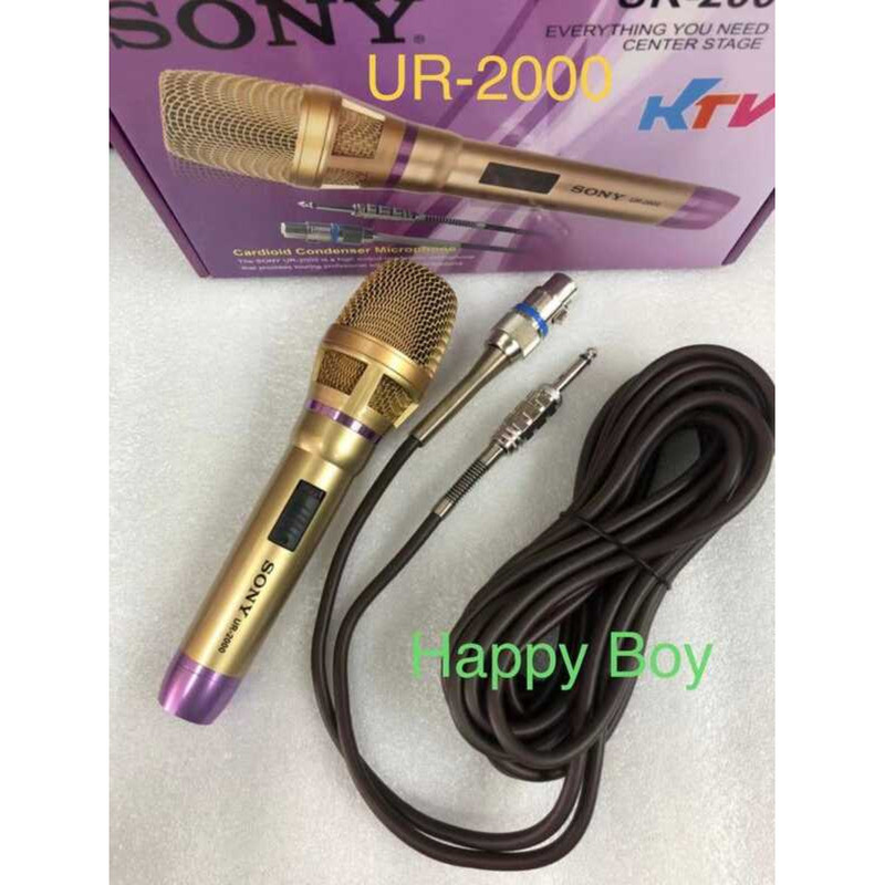 Sony Ur-2000 Condenser Microphone (Gold) Heavy Duty Mic Wire /Tested ...