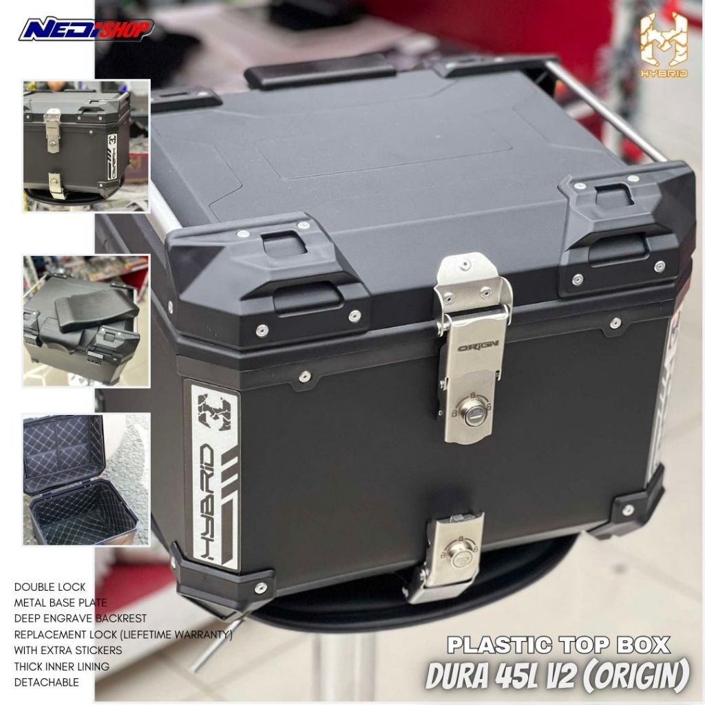 Hybriid 45L DURA PLASTIC TOP BOX (ORIGIN, ORIGIN X) | Shopee Philippines