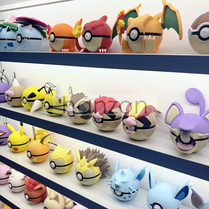 3D Printed Assembly Pokemon Ball Collectible Toy Model DIY (Pikachu ...