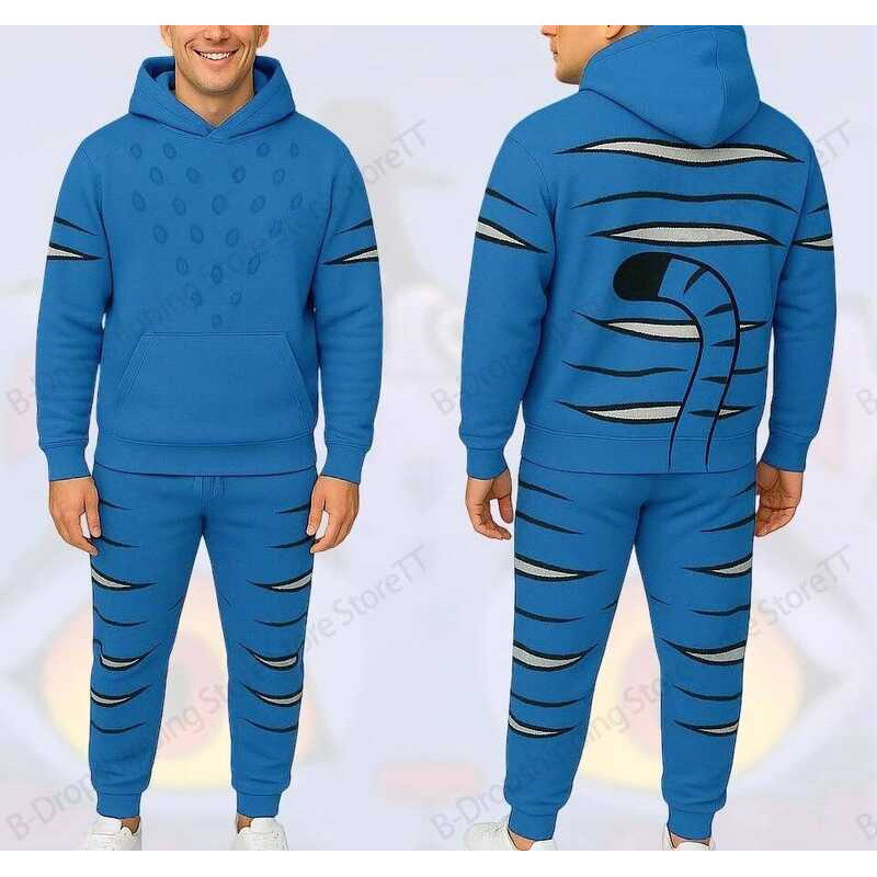 Derpy Tiger Kpop Demon Hunters 3D Print Hoodie + Pant Two Piece Set Men ...