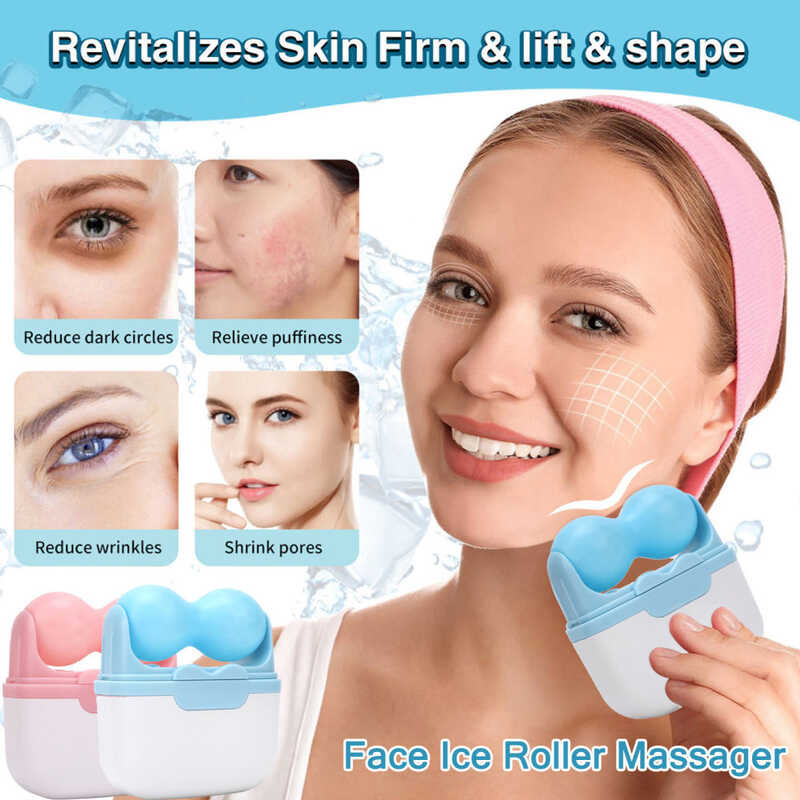 2 In 1 Face Ice Roller Massager Original Dual Head Portable Relief ...