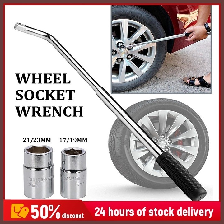 Car Tire Wrench Heavy Duty L-type Mobile Socket Wrench Telescopic Tire ...