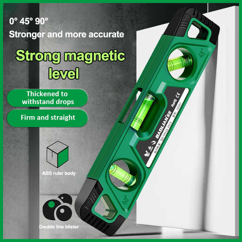 225Mm Three Bubble Ruler High Precision Spirit Level Magnetic Lever ...