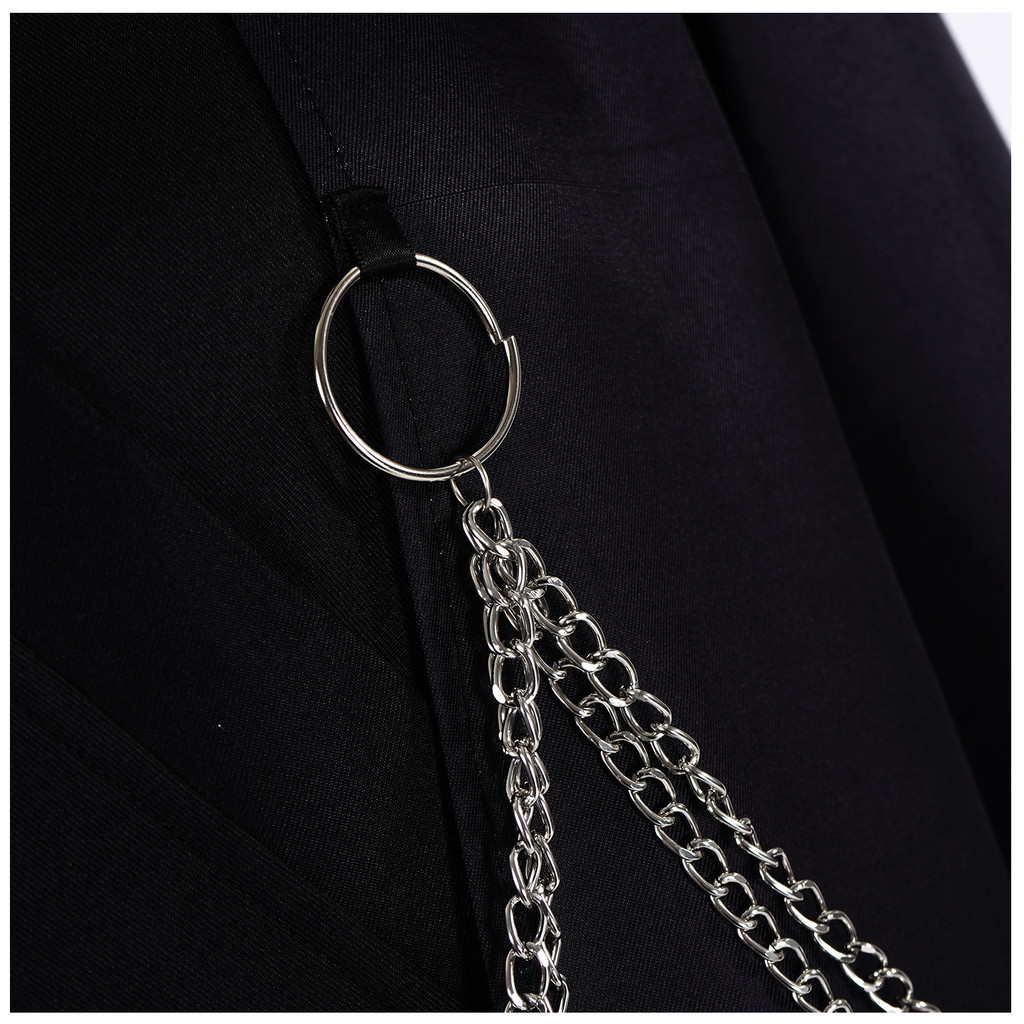 Star K-Pop Demon Hunters Cos Clothes Saja Boys Black Printed Demon ...