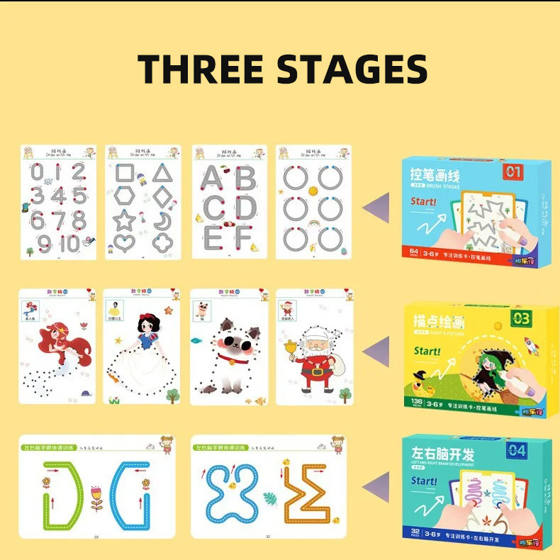 Kid Pen Control Training Book Early Education Erasable Pen Fun Training ...