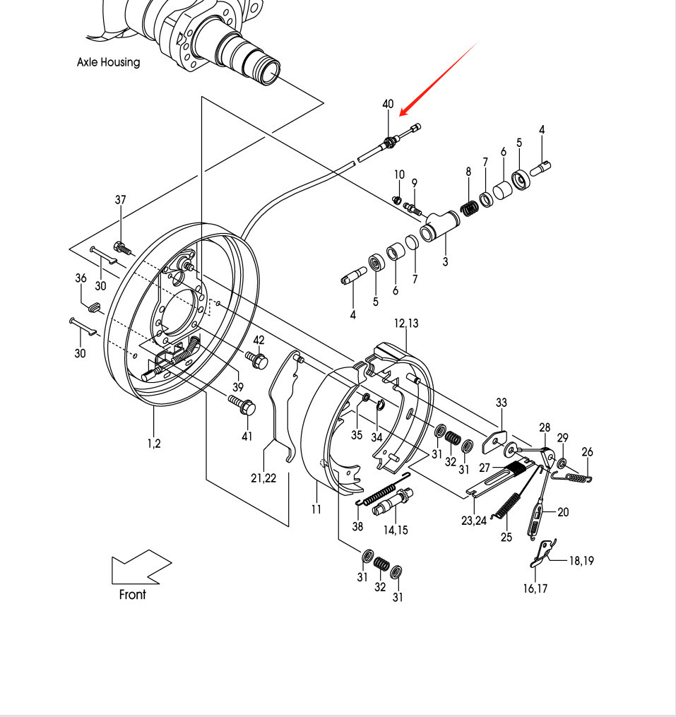 FD30T3Z Forklift Hand Brake Cable, TCM Forklift Hand Brake Cable ...