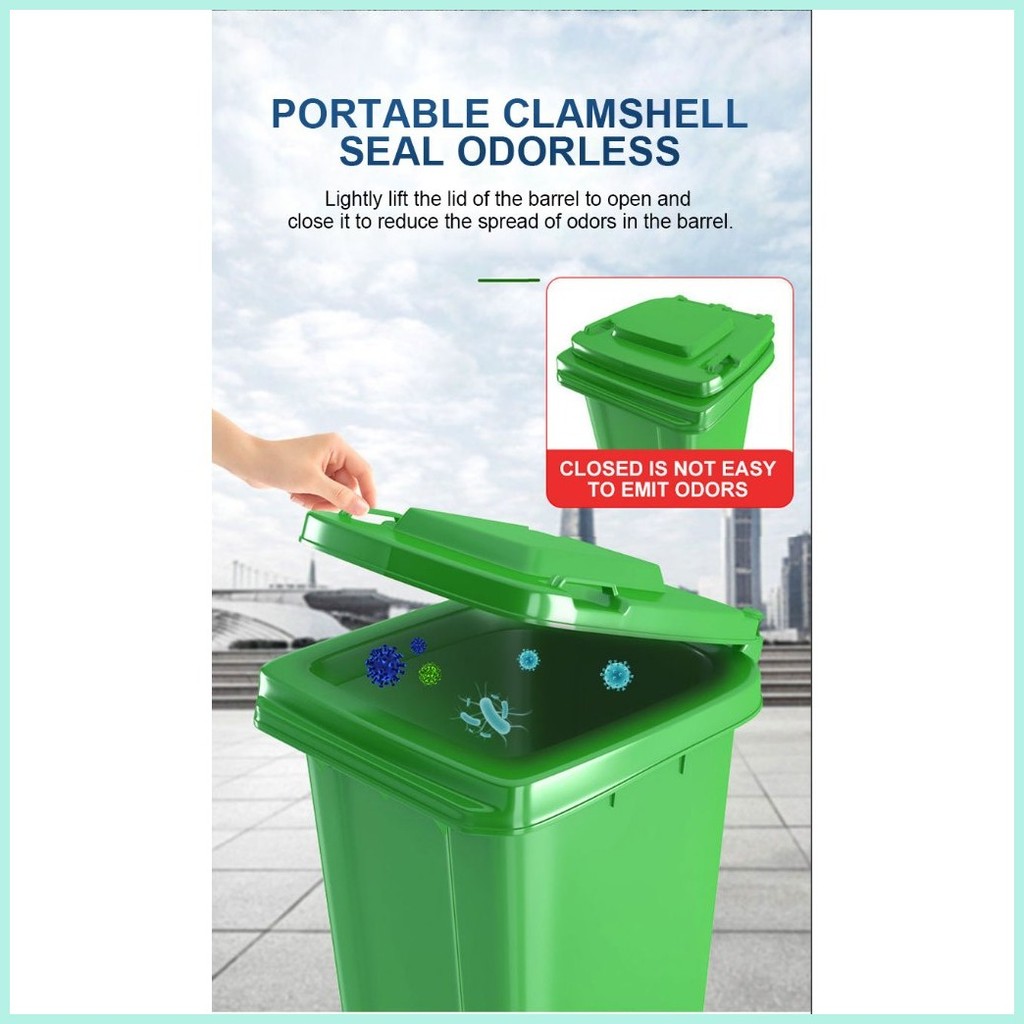 Trash Bin Large Outdoor Garbage Bin Container with Wheels Trash Can ...