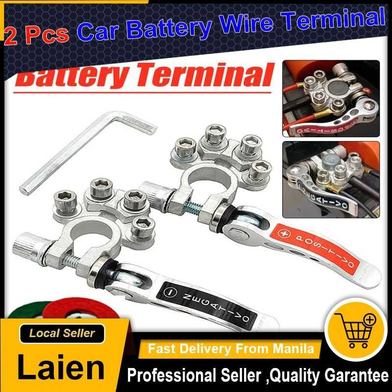 2 Pcs QUICK RELEASE UNIVERSAL CAR ACCU TERMINALS Car Battery Wire Cable ...