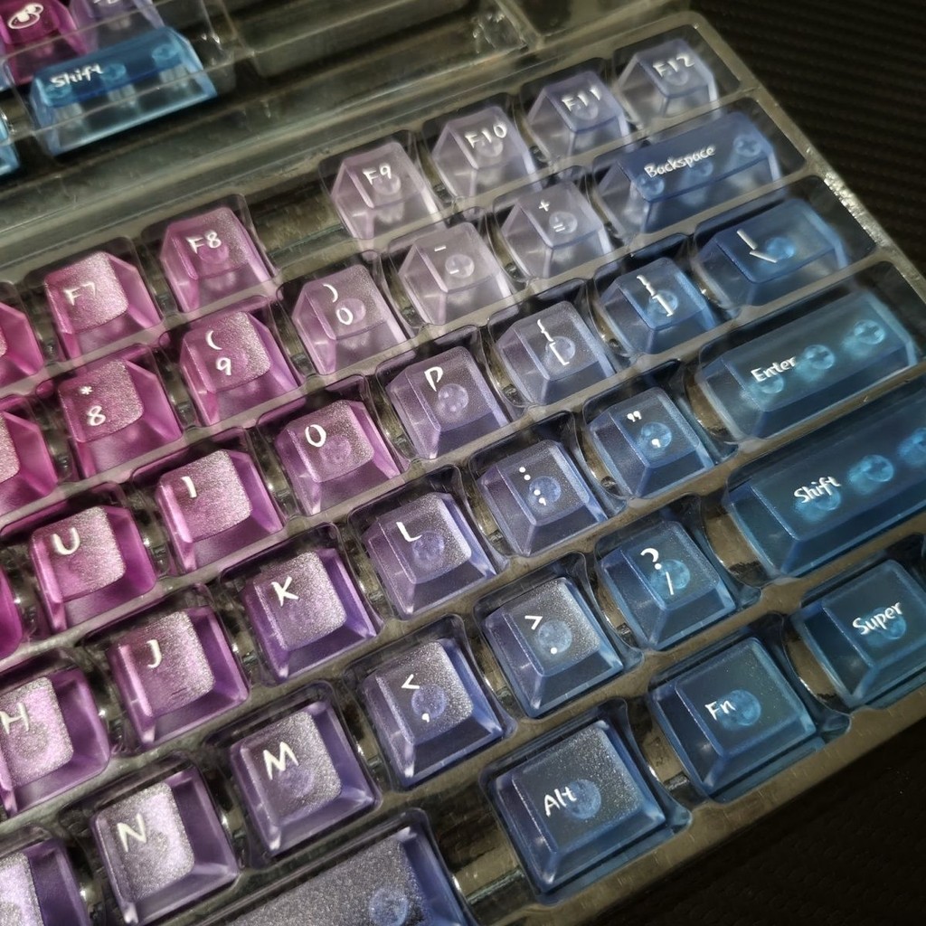 PC Gradiant Foggy Transparent Rainbow Gradient PC Keycap Magnetic ...