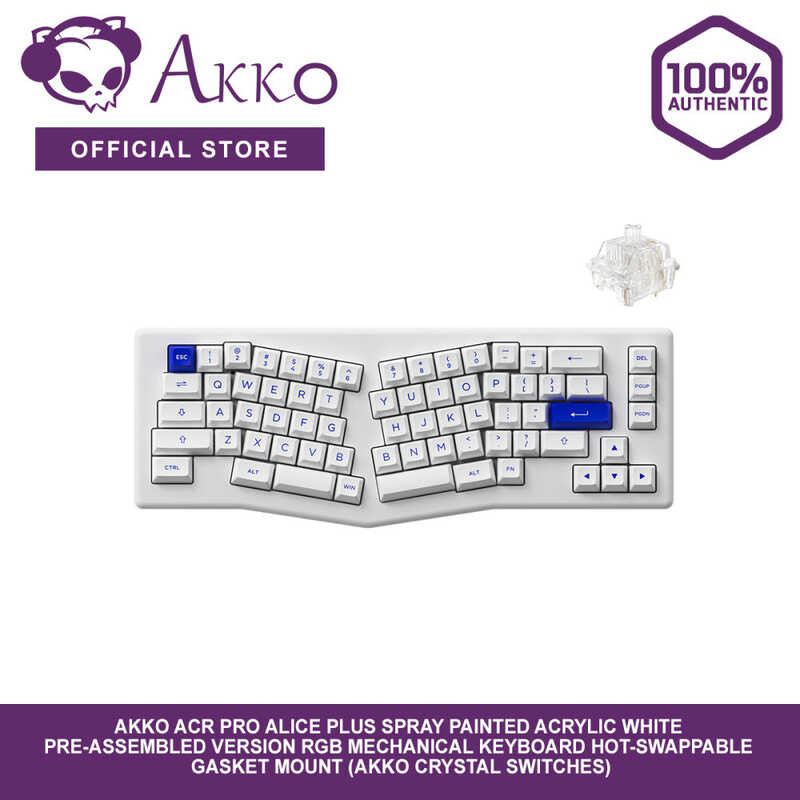 Akko ACR Pro Alice Plus Spray Painted Acrylic White Pre-Assembled ...