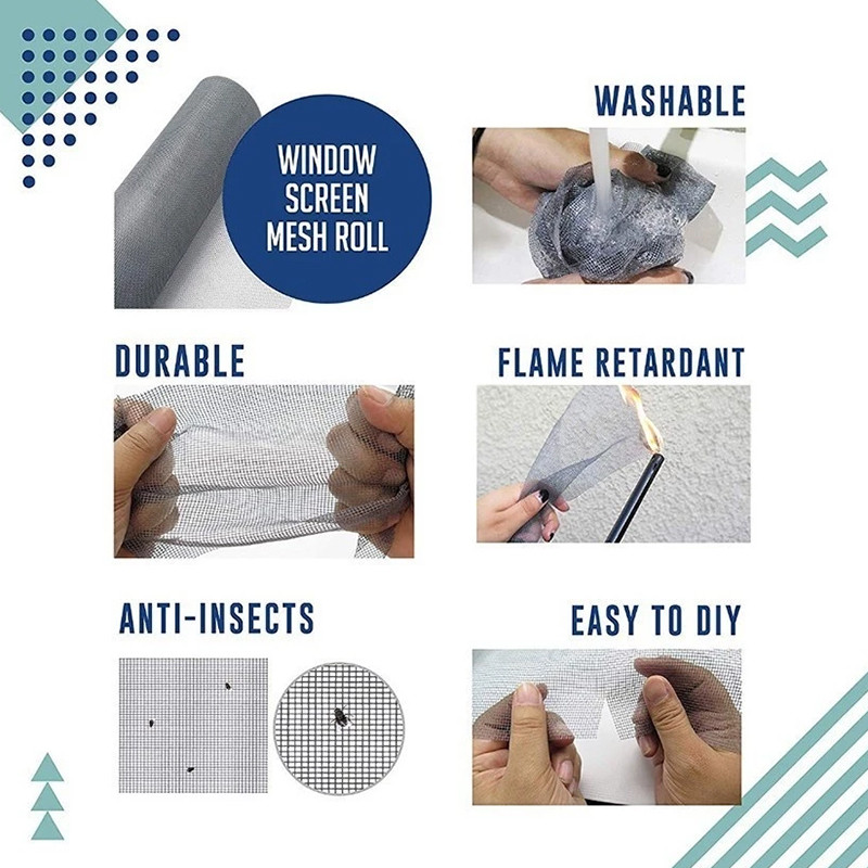 2M Mosquito Window Net Self-Adhesive window screen net nylon mesh ...