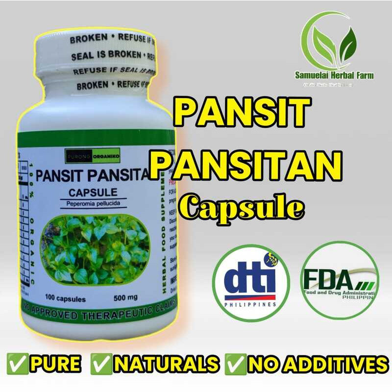 952 PANSIT PANSITAN /Ulasimang BATO CAPSULES 100 Capsules 500 Mg ...