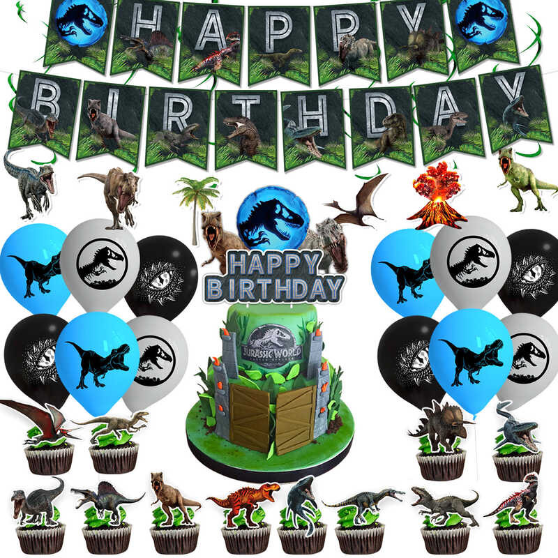 3 New Jurassic Dinosaur Theme Party Supplies Birthday Tyrannosaurus ...