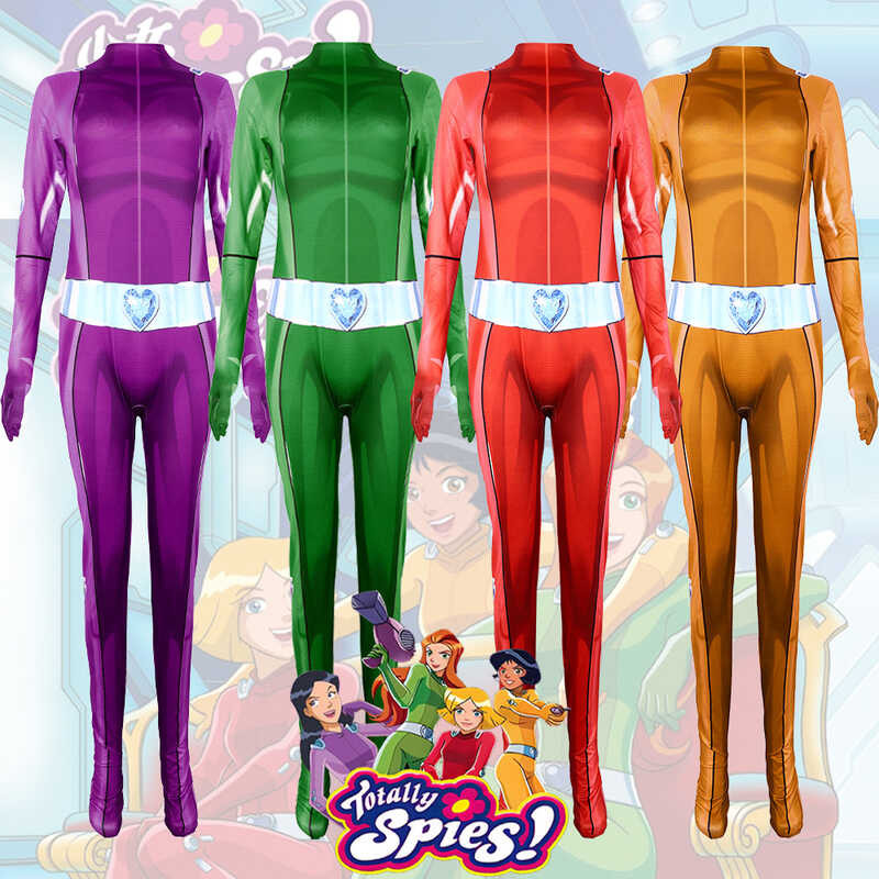 AA Halloween Totally Spies Anime Spy Girls Group Bodysuit Jumpsuit The ...