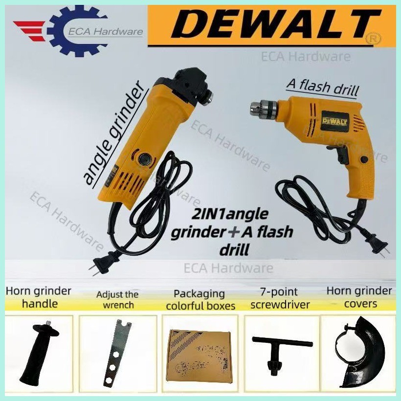 DEWALTAngle grinder hand drill 2Pcs Grinder With Drill Set（Yellow ...