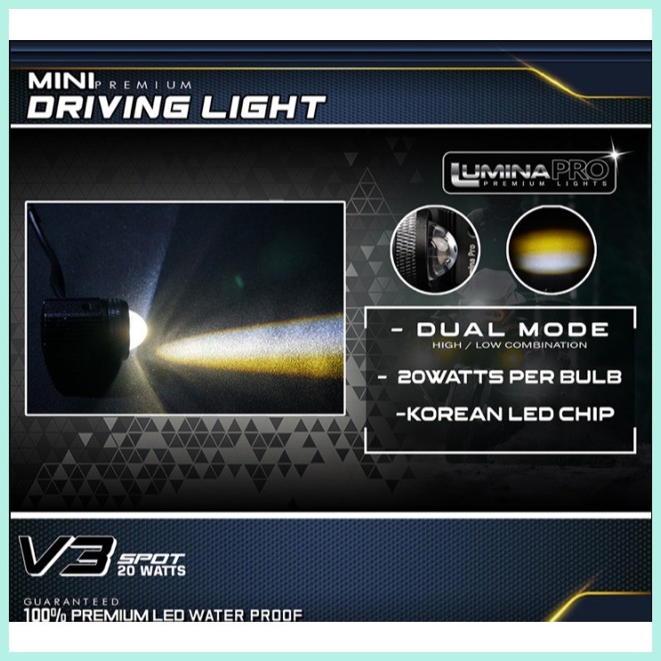 LUMINA PRO MINI DRIVING LIGHT V3 (White/Yellow) | Shopee Philippines