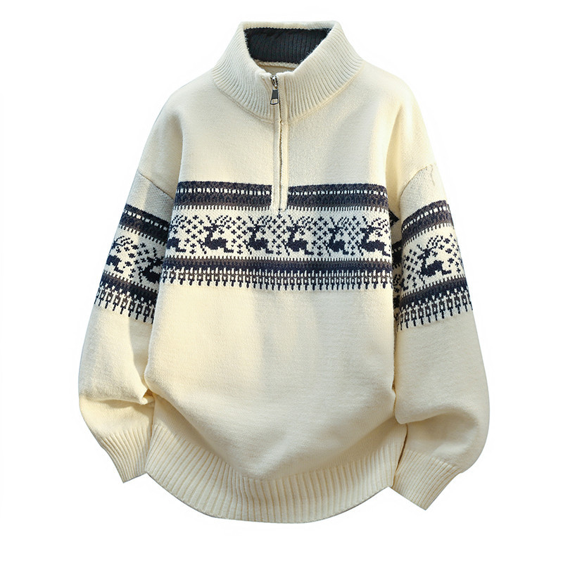 Cozy Up Men's Quarter Zip Pullover Sweater Casual Zip Up Polo Sweater ...