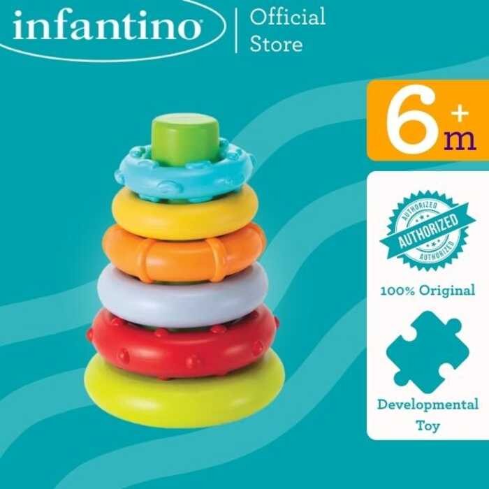 INFANTINO Rock 'N Stack Rings (Bpa-Free) | Sensory Developmental Toy ...