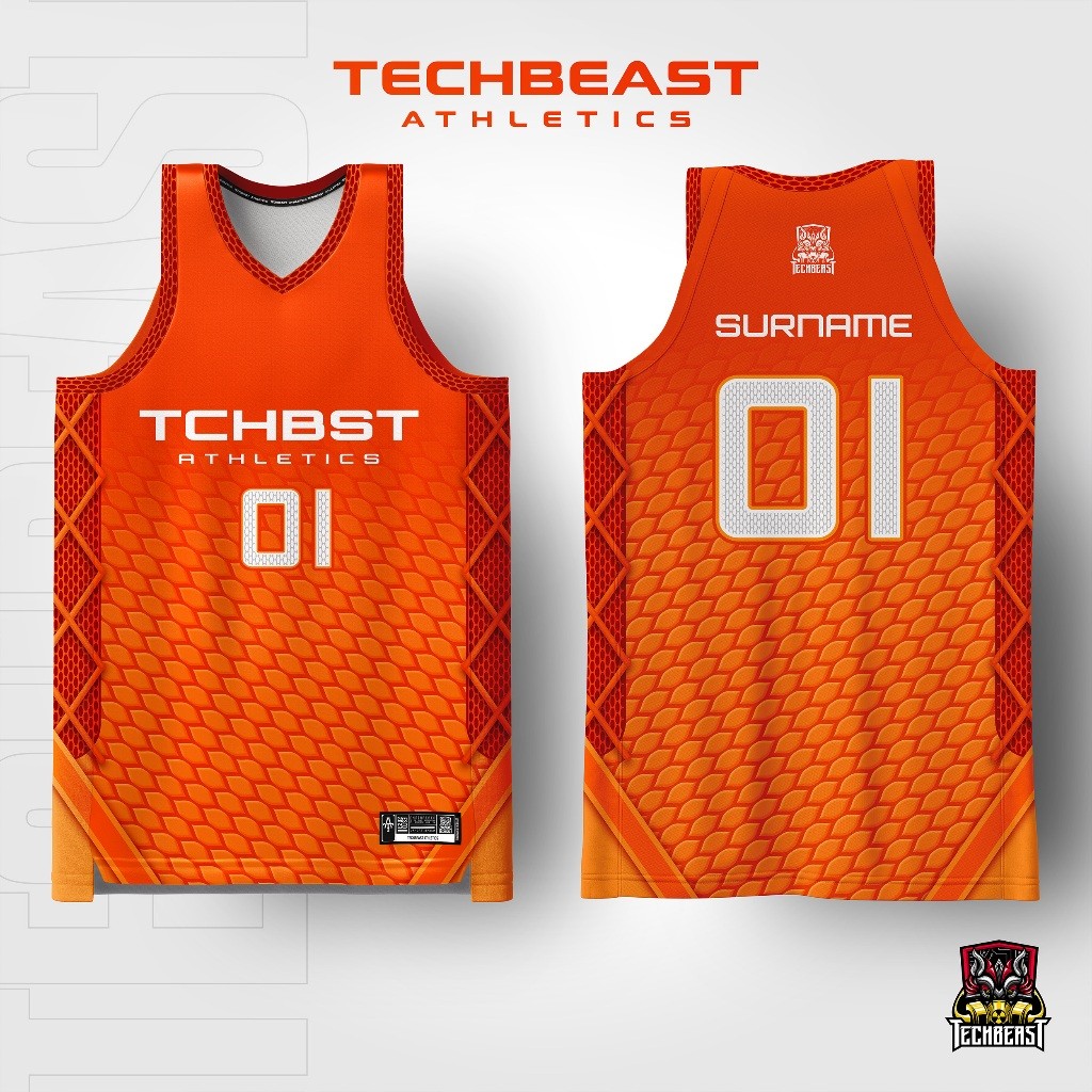 Techbeast Proto Orange Full Sublimation Basketball Jersey ( CUSTOM NAME + NUMBER ) | Shopee ...