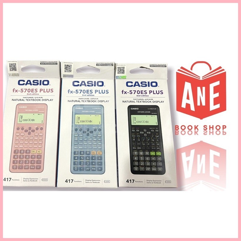 AUTHENTIC BLACK, PINK and BLUE Casio fx-570ES Plus 2nd Editon Scientific Calculator | Shopee ...