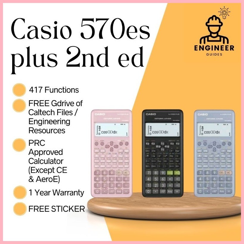 Casio fx 570es plus 2nd edition pink scientific calculator authentic ...