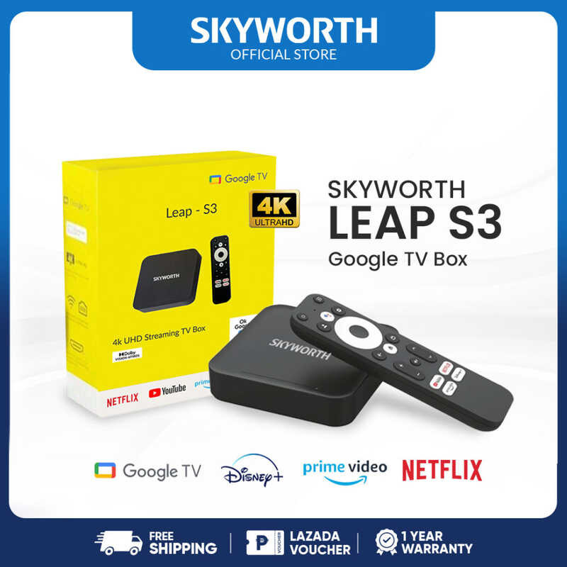 Skyworth Box LEAP S3 2G Plus 16G, Google Assistant, 4K Ultra HD Android ...