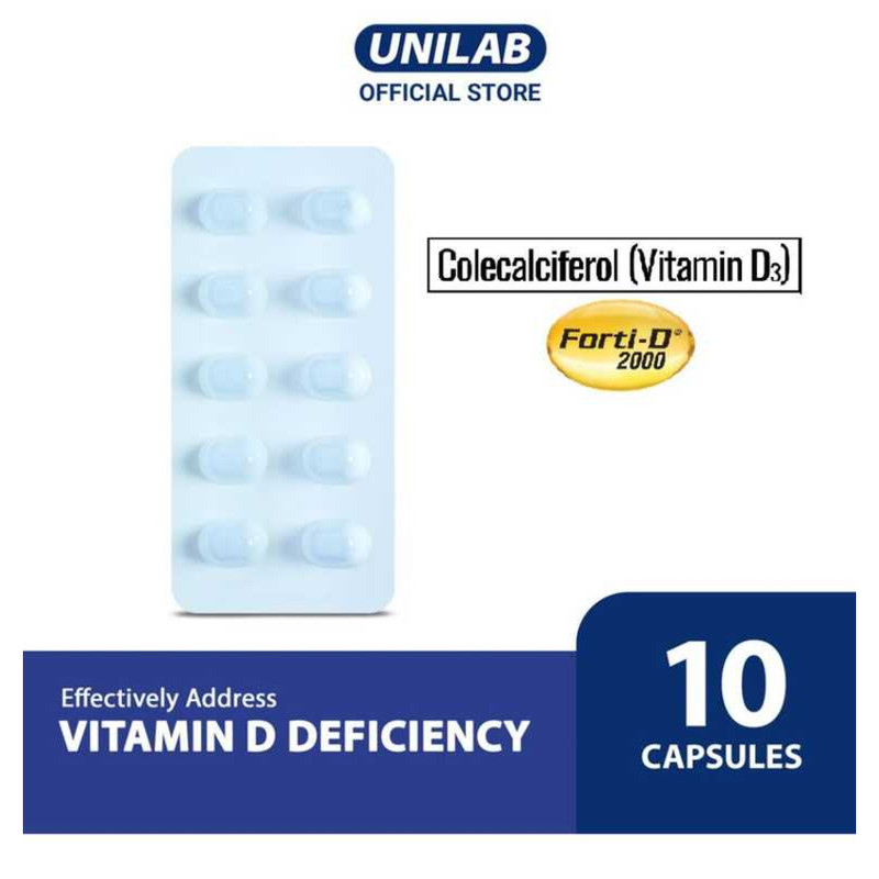 Unilab Forti-D 2000Iu 10 Capsules - For Vitamin D Deficiency To Improve ...