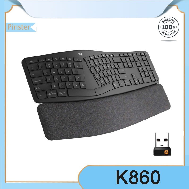 K860 Wireless Ergonomic Keyboard with Wrist Rest - Split Keyboard ...