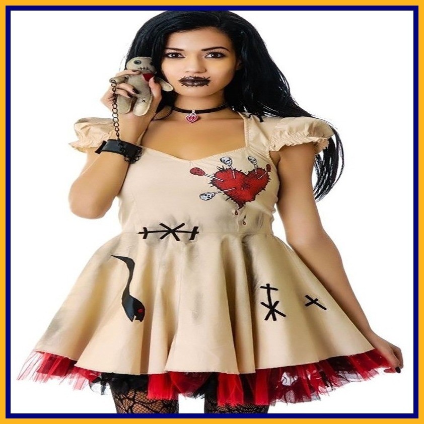 [Hot-Sale] Girls Women Halloween Costume Voodoo Doll Costumes For ...