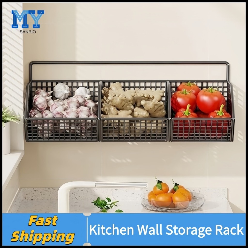 Kitchen Wall Storage Rack Patungan Ng Mga Gamit Sa Kusina Metal Rack ...