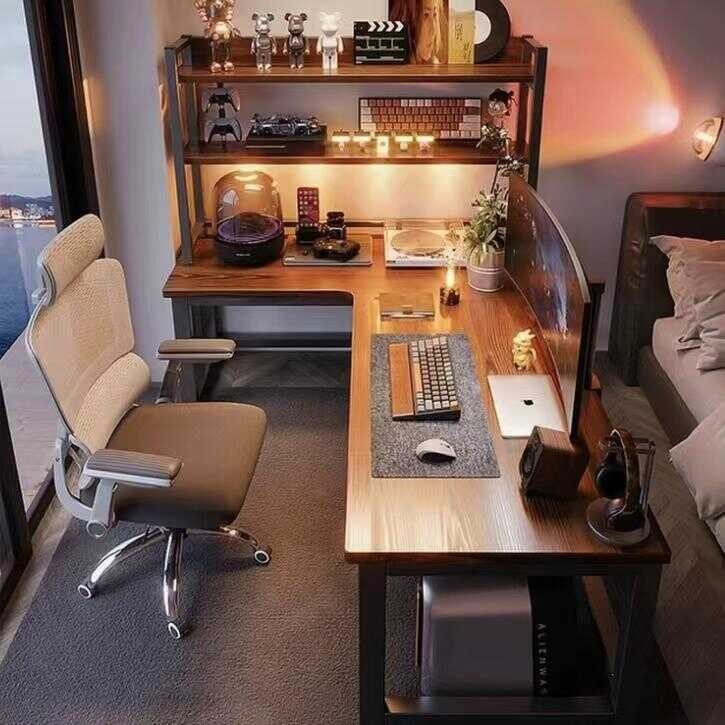 Mh2-Computer Desk L Shape Komputer Corner Table Computer L-Shaped Work ...