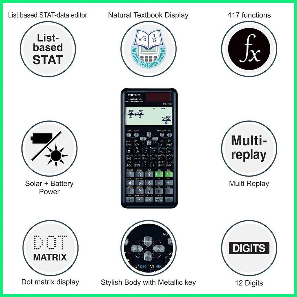 Casio Scientific Calculator Fx 570es plus 2nd edition Junior High ...